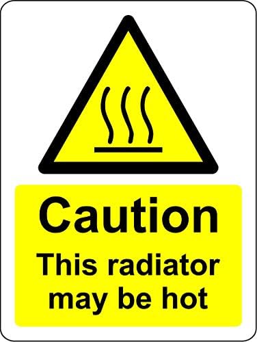 Caution this radiator may be hot Safety sign - Self adhesive sticker ...