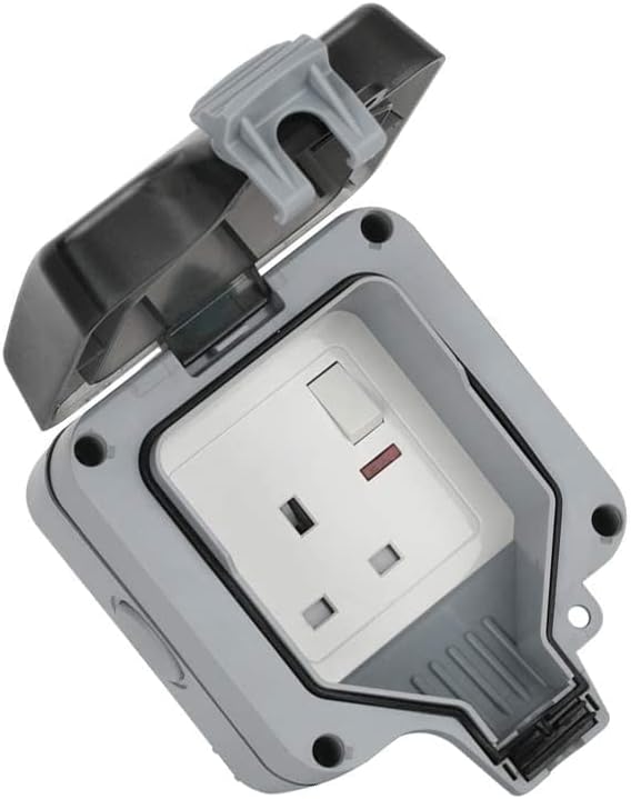 TopHGC Outdoor Sockets Waterproof Weatherproof, UK 13A Single/Double ...