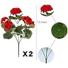 Amazon.com: Artificial Flowers 2 Bundles Artificial Geraniums Silk ...