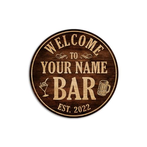 Amazon.com: Personalized Bar Sign for Home Bar, Rustic Bar Sign Bar ...