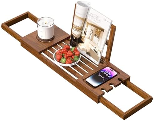 Amazon.com: Teak Bathtub Tray, Bath Tray for Tub Bathroom Table Tray ...