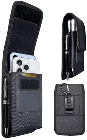 Amazon.com: Vertical Dual Phone Holster Pouch Case with Belt Clip, 2 ...