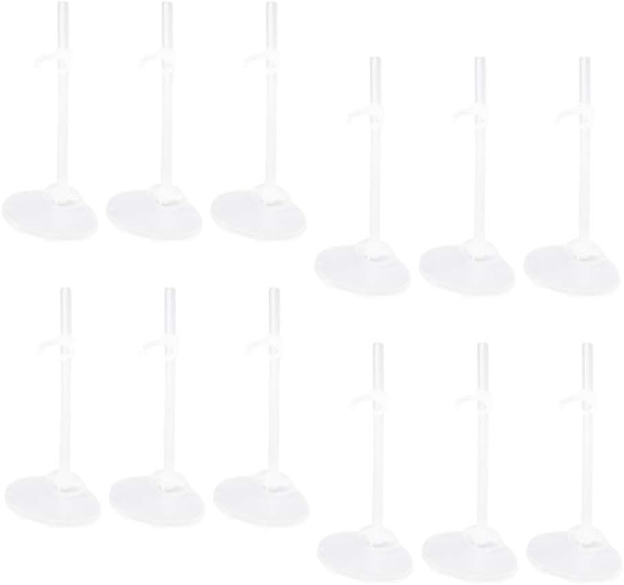 SUPVOX 12pcs Doll Stand Plastic Clear Action Figure Stand Portable ...