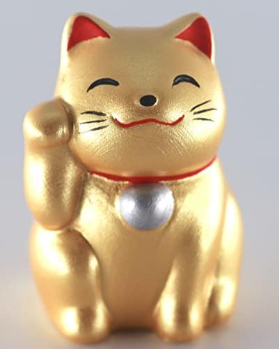 Japanese Lucky Cat Maneki Neko Beckoning Cat Gold Right Omikuji Fortune ...