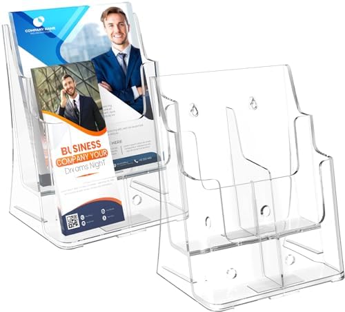 Amazon.com: zavekia 2 Pack 2 Tier Acrylic Brochure Holder 8.5 x 11 inch ...