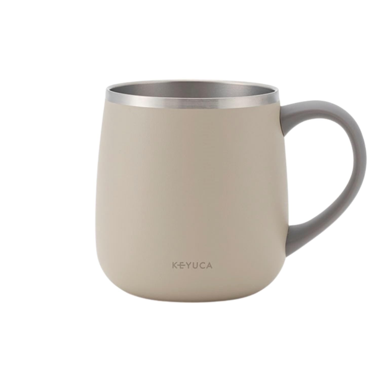 Amazon.co.jp: [ケユカ] KEYUCA poma ステンレスマグ 容量:400ml マグカップ (2層構造 保温保冷効果も) オフィス お家カフェ アウトドア ライトベージュ ...