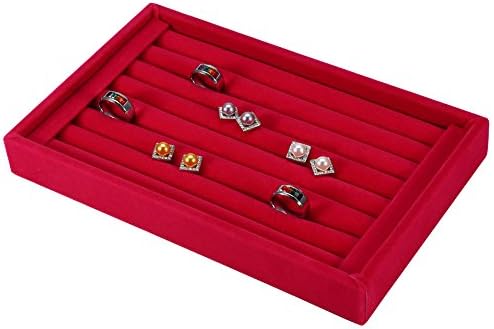 Rings Storage Box, Display Tray Jewelry Rings Velvet Slot Box Rings Box ...