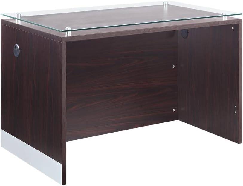 Amazon.com: NBF Esquire Glass Top Executive Office Desk - Durable ...