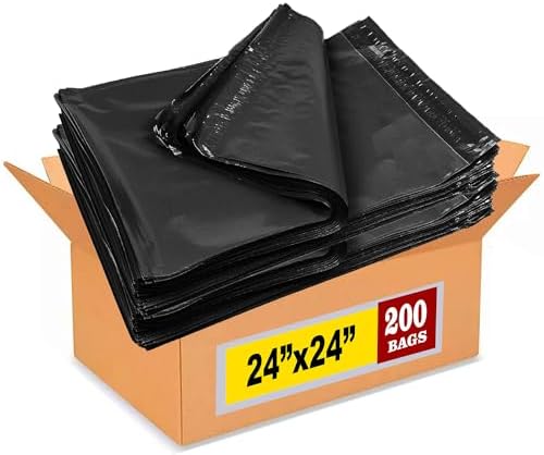Amazon.com : iMBAPrice 200-Pack Black Poly Mailers 24x24 Inch #8 Large ...