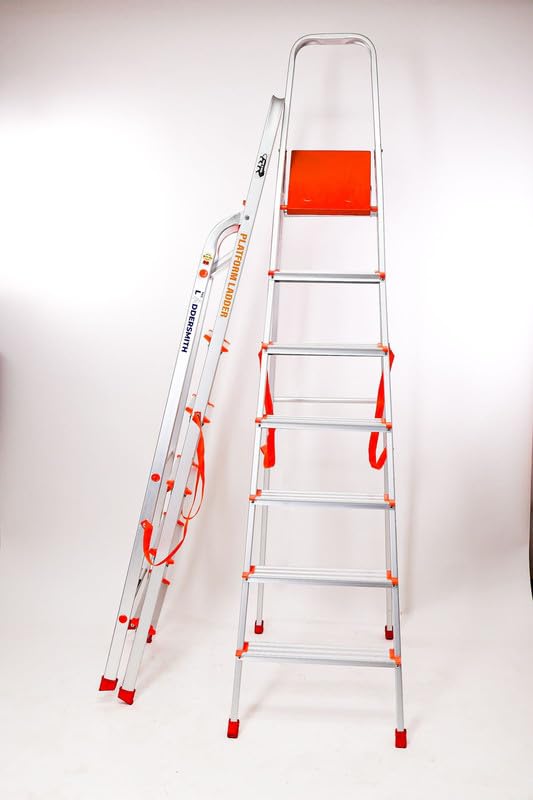 THE LADDERSMITH Multipurpose Aluminum Platform Ladder 8 Step, Heavy ...