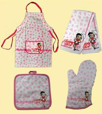 Amazon.com: Betty Boop 4 Pcs Kitchen Linens Set, Apron, Towel, Mitt and ...