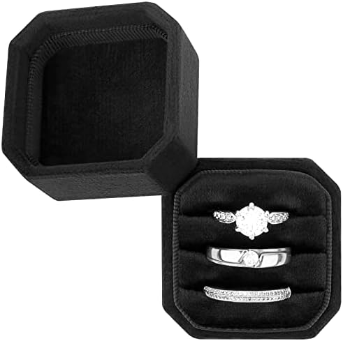 Amazon.com: Velvet Ring Box 3 Ring Slots Rectangle (Cypress Brown ...