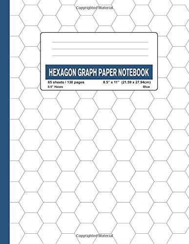 Amazon.com: Hexagon Graph Paper Notebook - 0.5" Hexes (Blue-130): 130 ...