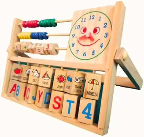 Buy MyLittleTales Abacus Clock Frame – Alphabet & Math Educational Toy ...