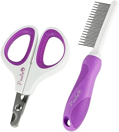 Amazon.com: POODLIE Detangling Pet Comb with Long & Short Stainless ...