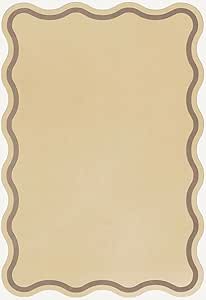 Amazon.com: Hand-Tufted Scalloped Wool Area Rug, Luxurious Lemon Yellow ...