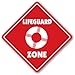 Amazon.com: SignJoker] Lifeguard Zone Sign xing Gift Novelty Chair ...