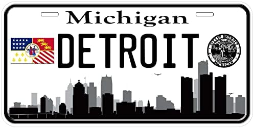Amazon.com: Detroit MI Skyline Novelty Car Auto License Plate : Automotive