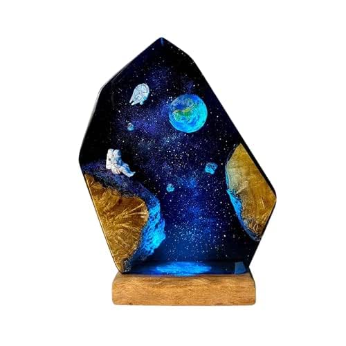 Amazon.com: Astronaut Resin Wood Art Lamp Interstellar Resin Night ...