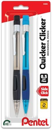 Pentel® Quicker Clicker™ Automatic Pencils, 0.5 mm, Smoke Barrel, Pack ...