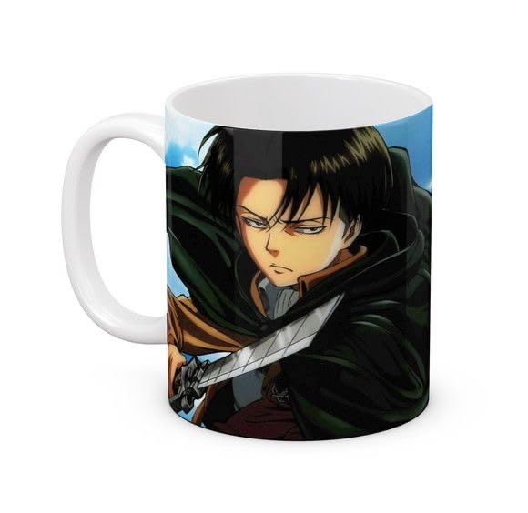 Buy CRAFT MANIACS Levi Ackerman The Warrior Art Printed White 330 ML ...