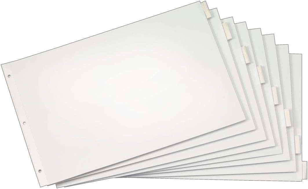 Cardinal Binder Dividers, Paper Insertable, 11 x 17 Inch, 8-Tab Set ...