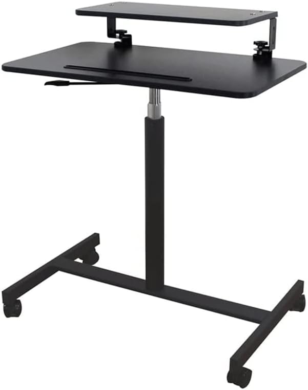 Overbed table Mobile standing desk, overbed table with wheeled keyboard ...