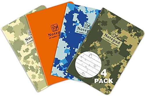 Amazon.com : BIYAMI 4 Pack All Weather Notepad 5.3x3.6 inch Waterproof ...