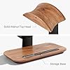 SHUOSUO Walnut Wood Headphone Stand, Natural Wooden Desktop Headset ...