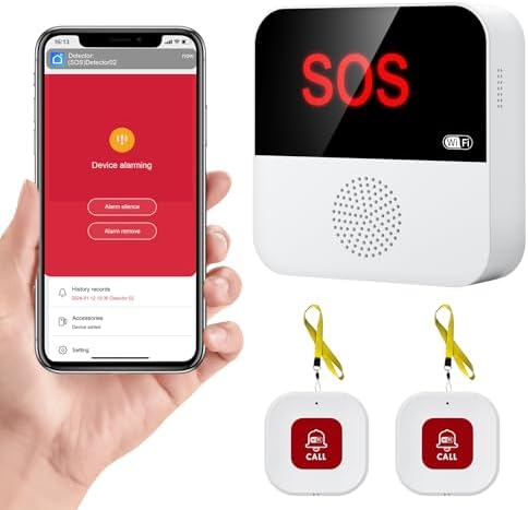 OOCOME Wireless Caregiver Seniors Pager Alarm, Personal Alarms for ...