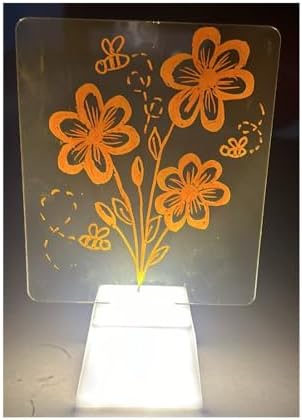 3D Acrylic Writing Board with LED Light, Stand, and Pen| Rewritable ...