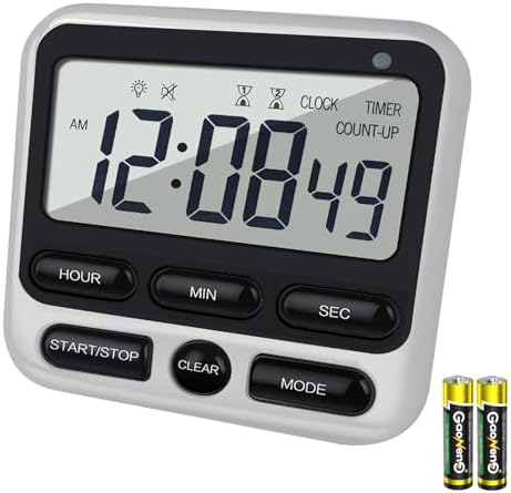 Amazon.com: Digital Dual Kitchen Timer with Strong Magnet,24-Hour ...