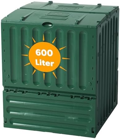 mizikuu Stand up Komposter Garten, 120L Schnellkomposter mit Deckel und ...