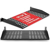 Pyle 2-Pc 1U Server Rack Shelf, Vented Shelves for Good Air Circulation ...