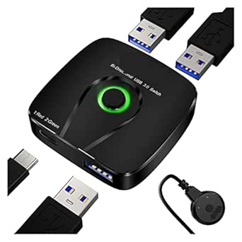 Amazon.co.jp: Audio Splitter 2 Port USB 3.0 Switcher 2 in 1 Out ...