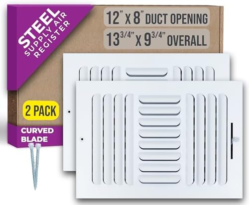 Fits 12x12 Duct Opening 4 Way Fixed Curved Blade Air Supply Diffuser by ...