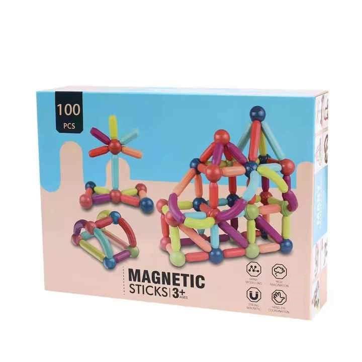 Buy Exegi Enterprise 100 pcs 3D Construction Building Blocks Magnet ...