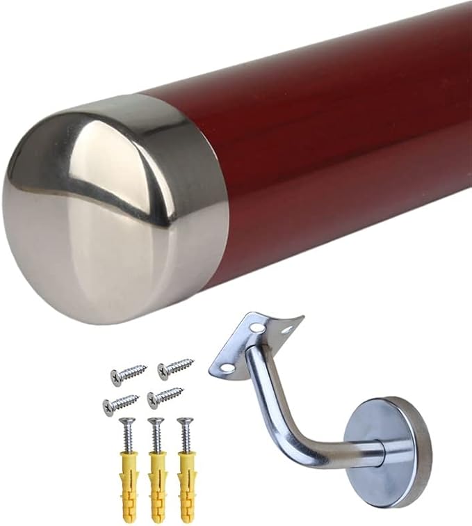 Wall Mounted Stair Handrail Kit Complete DIY Railing Set for Indoor and ...