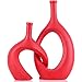 Amazon.com: Red Ceramic Vase for Home Decor Bud Vase Set of 3 ...