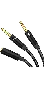 Amazon.com: Arzweyk Headphone Splitter 2 in 1 Y-Splitter Replacement ...