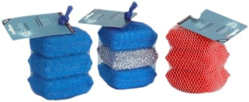 Amazon.com: EZ Brite Multi-Purpose Mini Scrubber Set, Blue/Silver, 3 ...