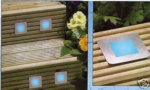 Micromark 4 Blue LED Decking Deck Lights Kit Square : Amazon.co.uk ...