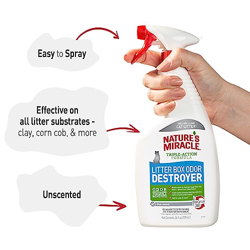Nature’s Miracle Litter Box Odor Destroyer, 24 Ounces, Eliminates Feces ...
