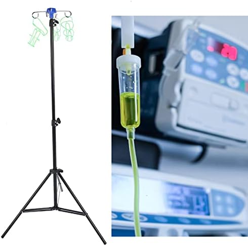 Portable IV Pole Drip Bag Stand, Light Adjustable Intravenous Foldable Pole Stand for Clinic ...