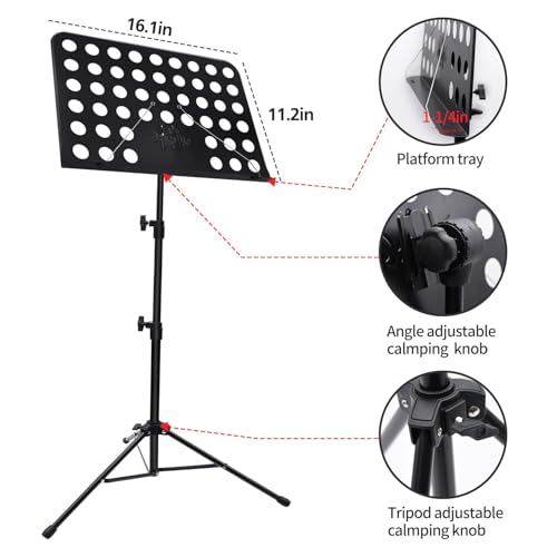 TECHTEST Adjustable and Foldable Music Stand for Sheet Music Notation ...