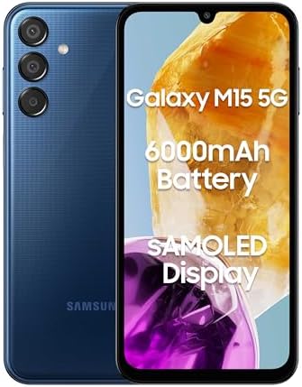 Samsung Galaxy M15 5G (Blue Topaz,6GB RAM,128GB Storage)| 50MP Triple ...