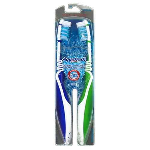 Amazon.com: Aquafresh Max Active Toothbrush Twin Pack, Medium Bristle ...