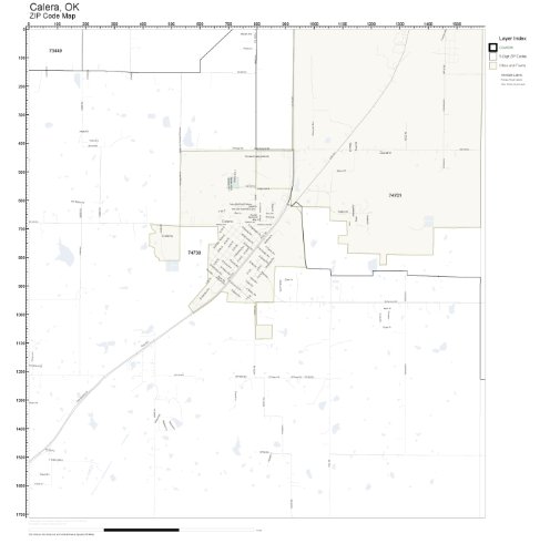 Amazon.com : ZIP Code Wall Map of Calera, OK ZIP Code Map Not Laminated ...