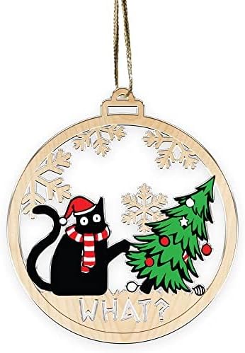 Amazon.com: Black Cat Christmas Ornaments - Black Cat Xmas Decor Tree ...