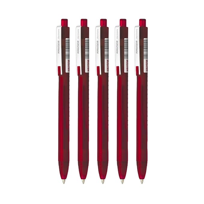 Hauser Iconiq Gel Pen | Red Ink, Pack of 5 : Amazon.in: Office Products